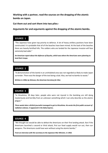 Dropping the Atomic Bomb: Right or Wrong? | Teaching Resources