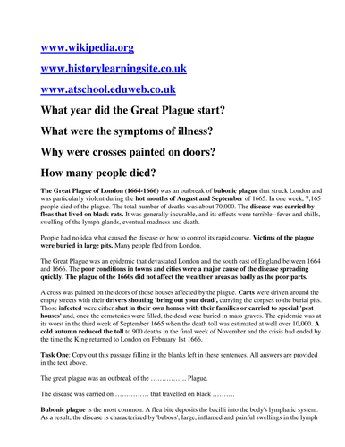 The Great Plague | Teaching Resources
