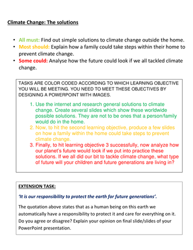 Project Based On Climate Change | Teaching Resources