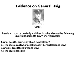 Evidence on Haig | Teaching Resources