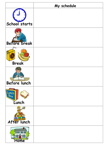 Daily schedule and targets for ASD/ADHD children | Teaching Resources