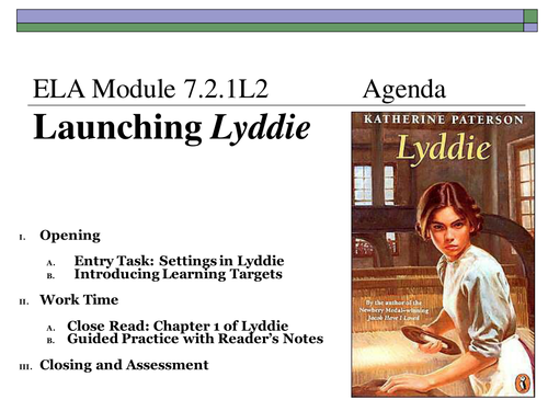 7th Grade ELA Module 2.1.1 Lyddie | Teaching Resources