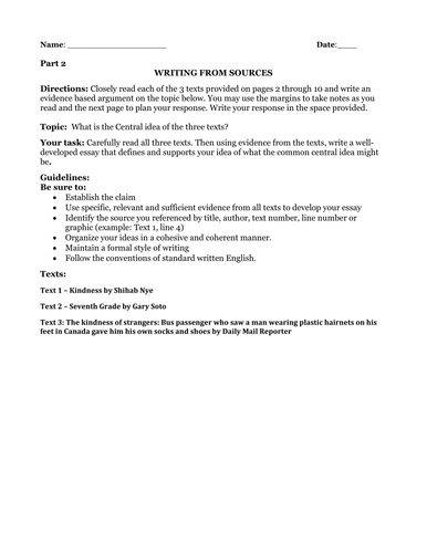 Common Core Practice English Exams | Teaching Resources