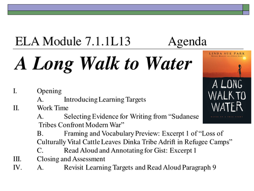 ELA 7 Module 1 Unit 1 (A Long Walk to Water) | Teaching Resources