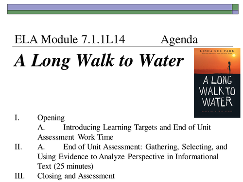 ELA 7 Module 1 Unit 1 (A Long Walk to Water) | Teaching Resources