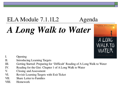 ELA 7 Module 1 Unit 1 (A Long Walk to Water) | Teaching Resources