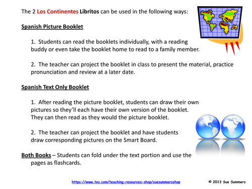 Spanish Continents 2 Booklets - Los Continentes | Teaching Resources