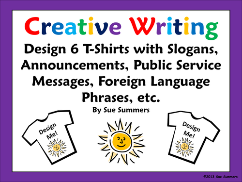 Creative Writing T-Shirt Activity - Design and Label 6 T-Shirts ...