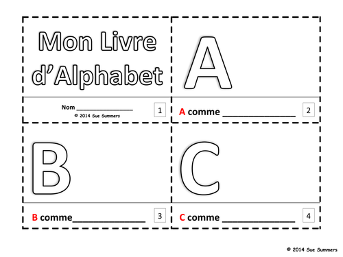 French Alphabet Sketch and Color Booklet - Mon Livre d'Alphabet ...