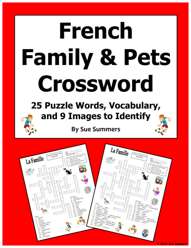 French Family Bundle of 5 - Practice Puzzles, Vocabulary, and Game ...