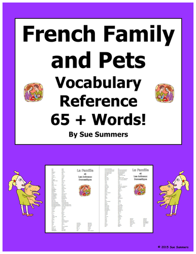 French Family Bundle of 5 - Practice Puzzles, Vocabulary, and Game ...
