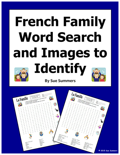 French Family and Pets Word Search Puzzle, Image IDs, and | Teaching ...