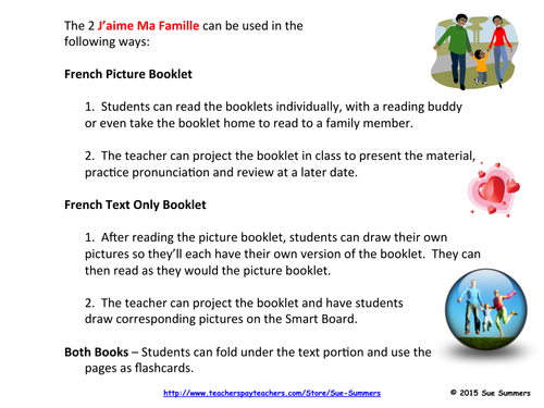French Family J'aime Ma Famille 2 Emergent Reader Booklets | Teaching ...