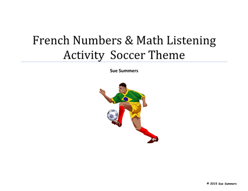 French Numbers and Math Listening Activity Soccer Theme | Teaching ...