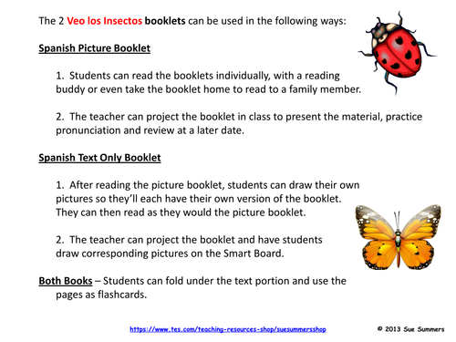 Insects in Spanish 2 Emergent Reader Booklets - Los Insectos | Teaching ...
