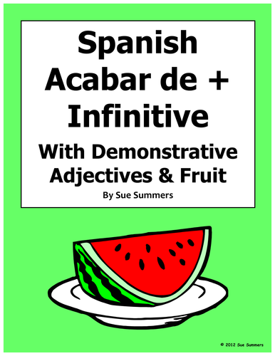 Spanish Acabar De + Infinitive With Demonstrative Adjectives and Fruit ...