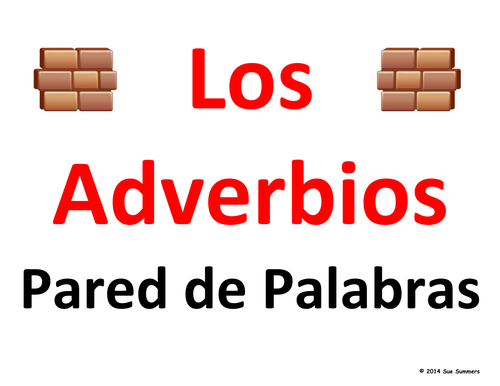 Spanish Adverbs Word Wall Classroom Signs - Los Adverbios | Teaching ...