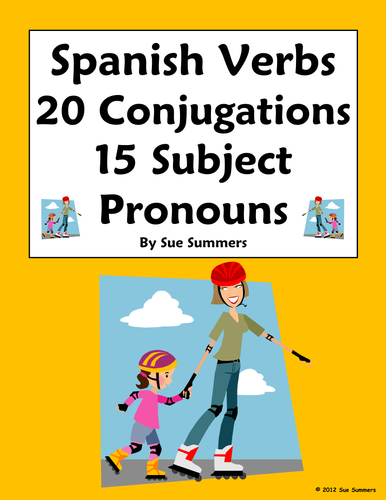 Spanish AR Verb Conjugations and Subject Pronouns Worksheet | Teaching ...