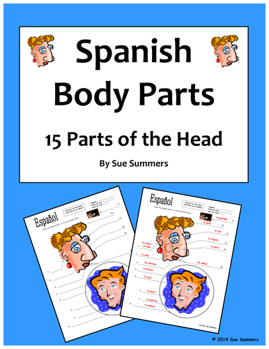 Spanish Body Parts of the Head Diagram to Label - 15 Parts - Cuerpo ...
