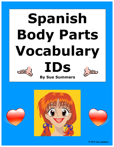Spanish Body Parts Vocabulary 18 IDs Worksheet | Teaching Resources