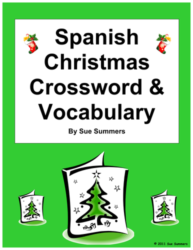 Spanish Christmas Navidad Crossword Puzzle Worksheet and Vocabulary ...