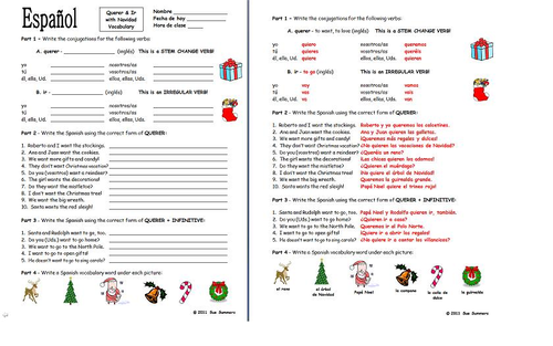 Spanish Christmas Navidad With Querer and Ir | Teaching Resources