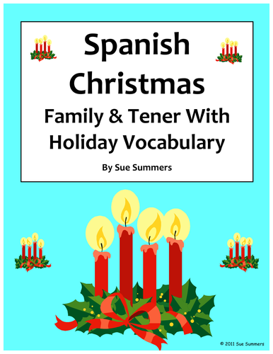 Spanish Christmas Vocabulary With Tener & Family - 10 Sentences ...
