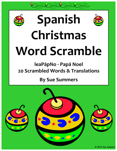 Spanish Christmas Word Scramble Worksheet - La Navidad | Teaching Resources