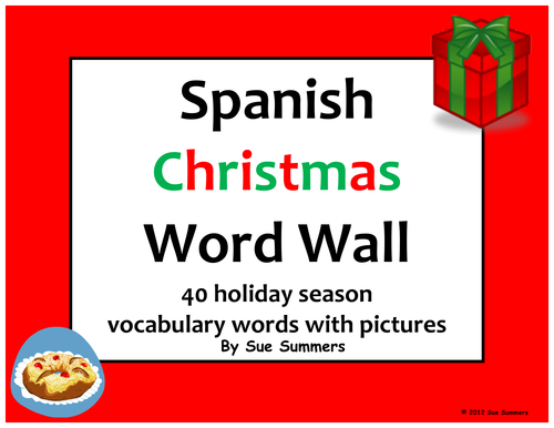 Spanish Christmas Word Wall / La Navidad - 40 Words with Pictures 2 ...