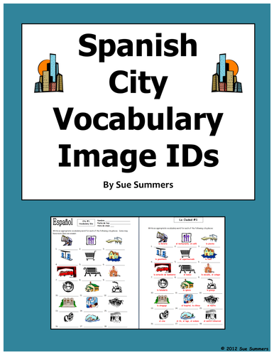 Spanish City Places #1 - 18 Vocabulary IDs - Lugares en la Ciudad ...