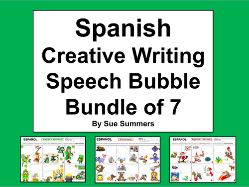 Spanish Creative Writing Speech Bubble Bundle of 7 | Teaching Resources