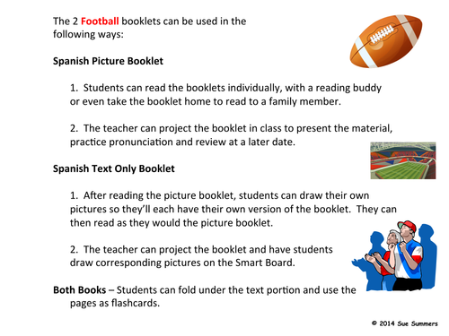 Spanish Football 2 Emergent Reader Booklets - El Futbol Americano ...