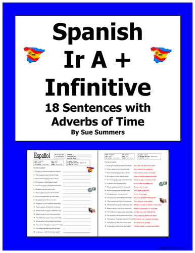 Spanish Ir A + Infinitive 18 Sentences With Adverbs of Time | Teaching ...