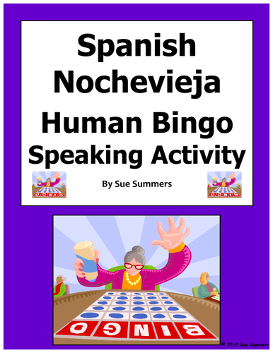 Spanish New Year's Eve Human Bingo Game Speaking Activity & Follow-Up ...