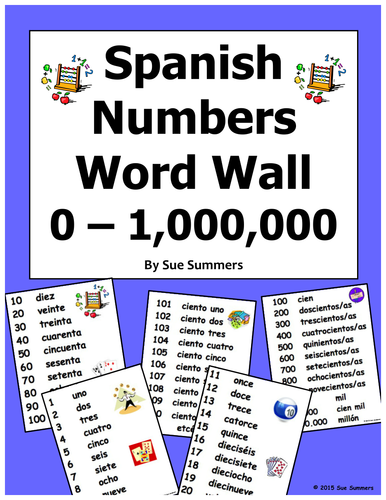 Spanish Numbers Word Wall - Los Numeros Pared de Palabras | Teaching ...