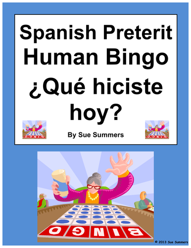 Spanish Preterit Human Bingo Speaking Activity Que Hiciste Hoy ...
