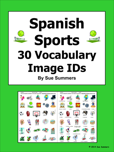 Spanish Sports 30 Vocabulary Image IDs Worksheet | Teaching Resources