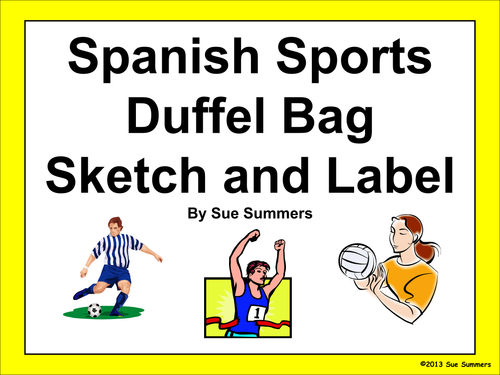 Spanish Sports Duffel Bag Sketch and Label - Los Deportes | Teaching ...