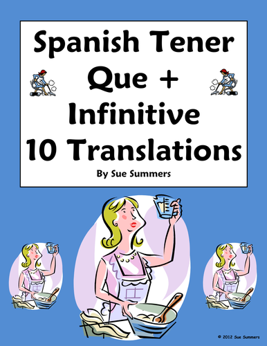 Spanish Tener Que + Infinitive Sentence Translations | Teaching Resources