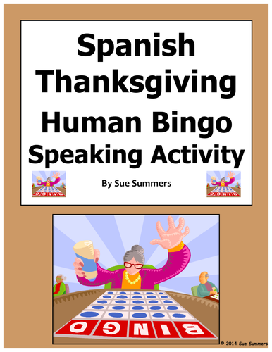 Spanish Thanksgiving Human Bingo Game Speaking Activity | Teaching ...