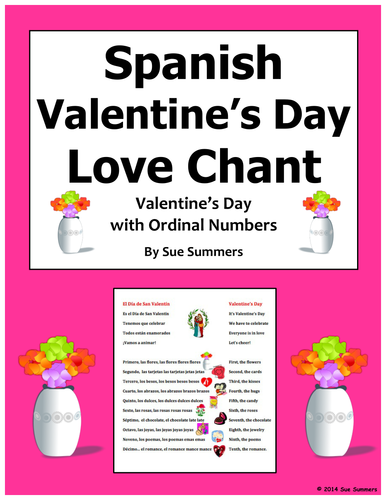 Spanish Valentine's Day and Ordinal Numbers Chant | Teaching Resources