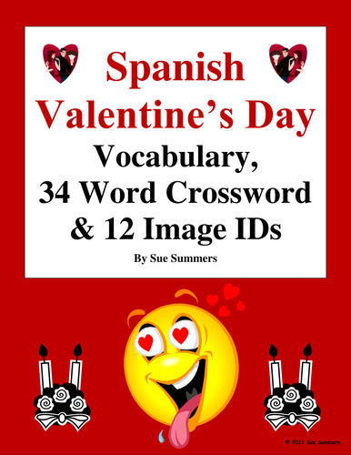 Spanish Valentine's Day Word Search Puzzle, Vocabulary, and Image IDs ...