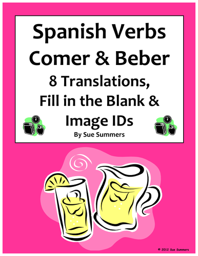 Spanish Verb Conjugations Verbs Comer and Beber | Teaching Resources
