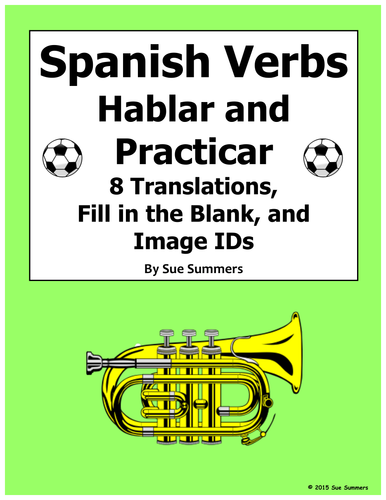 Spanish Verbs Hablar and Practicar with Adverbs of Frequency and Image ...