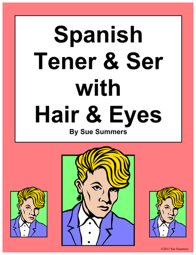 Spanish Verbs Tener, Ser with Hair and Eye Descriptions of Family ...