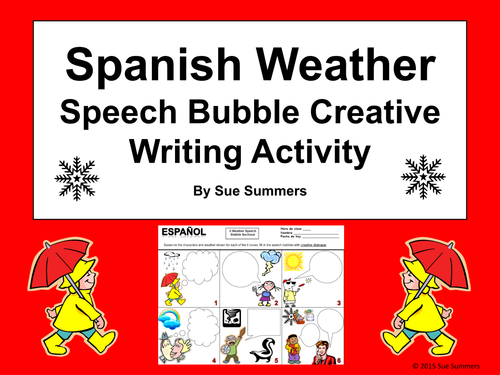 Spanish Weather Speech Bubble Creative Writing Activity | Teaching ...