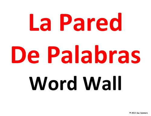 Spanish Word Wall Bundle of 7 Walls - 156 Pages, 284 Words and Phrases ...