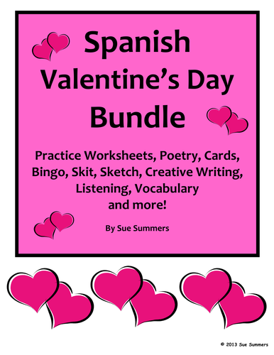 Spanish Valentine's Day Bundle - 15 Items, 73 Pages - El Dia de San ...