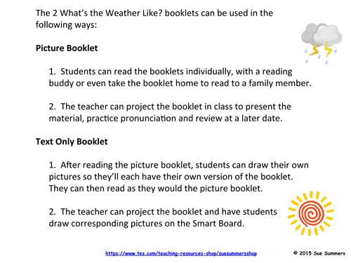 Weather 2 Emergent Reader Booklets Version II | Teaching Resources