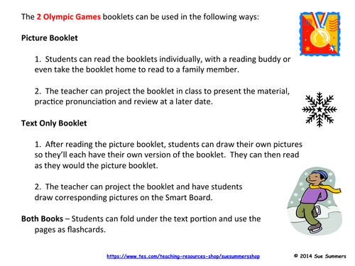 Winter Olympic Games 2 Emergent Readers - ENGLISH | Teaching Resources